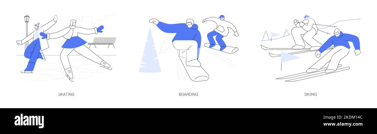 Winter sports abstract concept vector illustrations Stock Vector Image ...