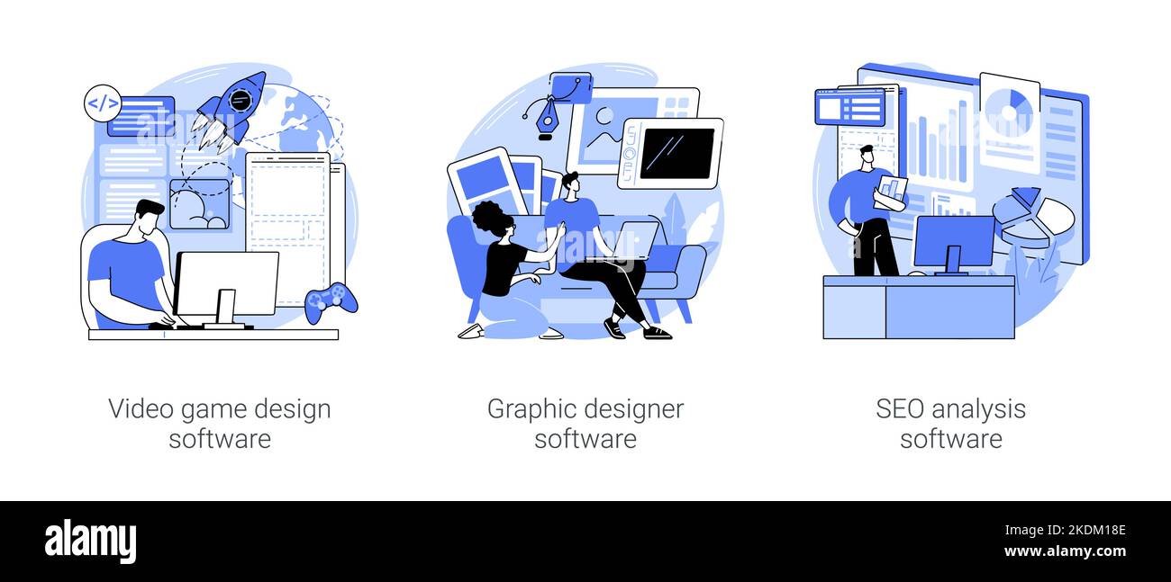 Professional software isolated cartoon vector illustrations se Stock ...