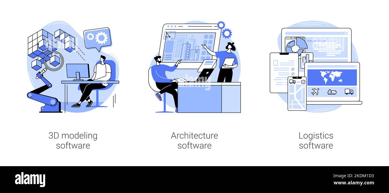 Software for specialists isolated cartoon vector illustrations se Stock ...