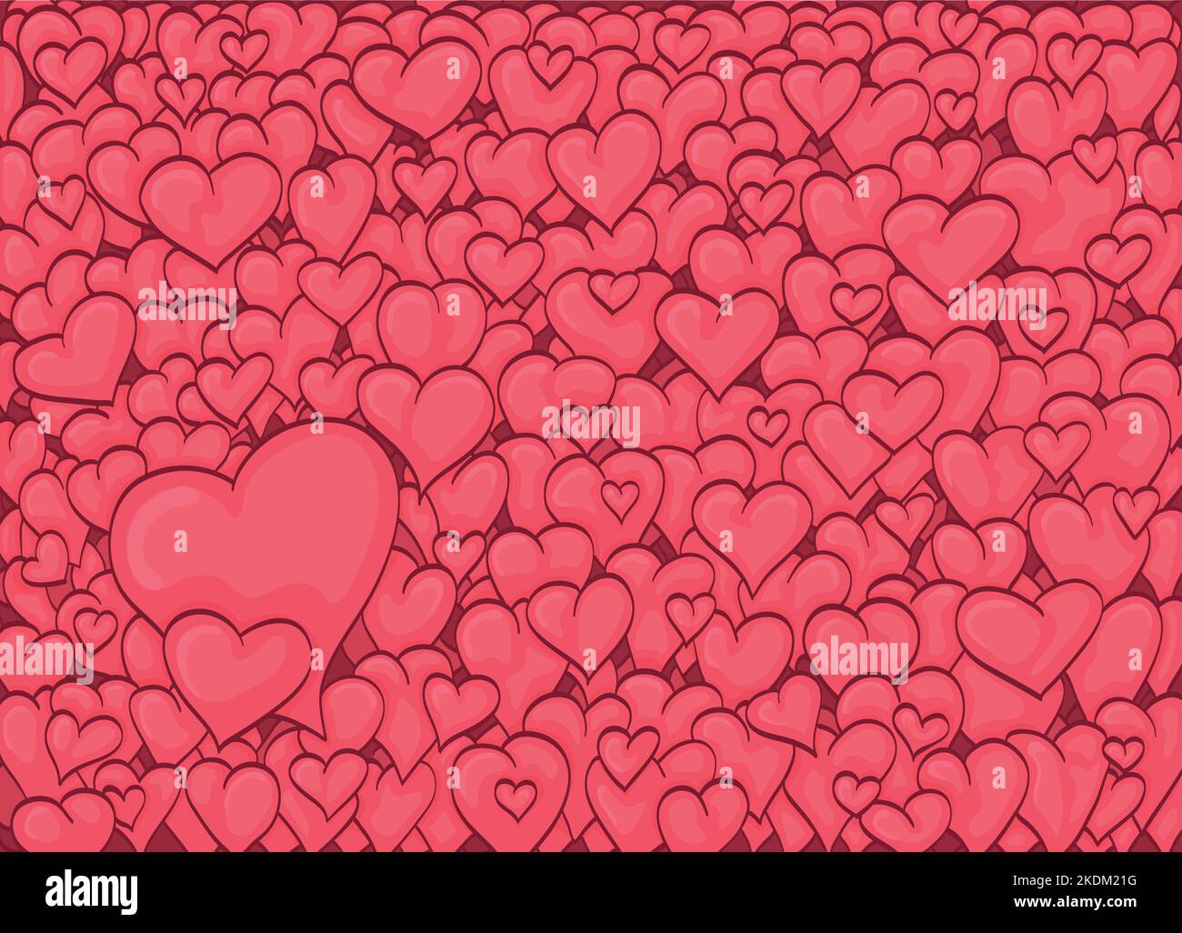 Set of decorative color hearts. Background for a romantic mood ...