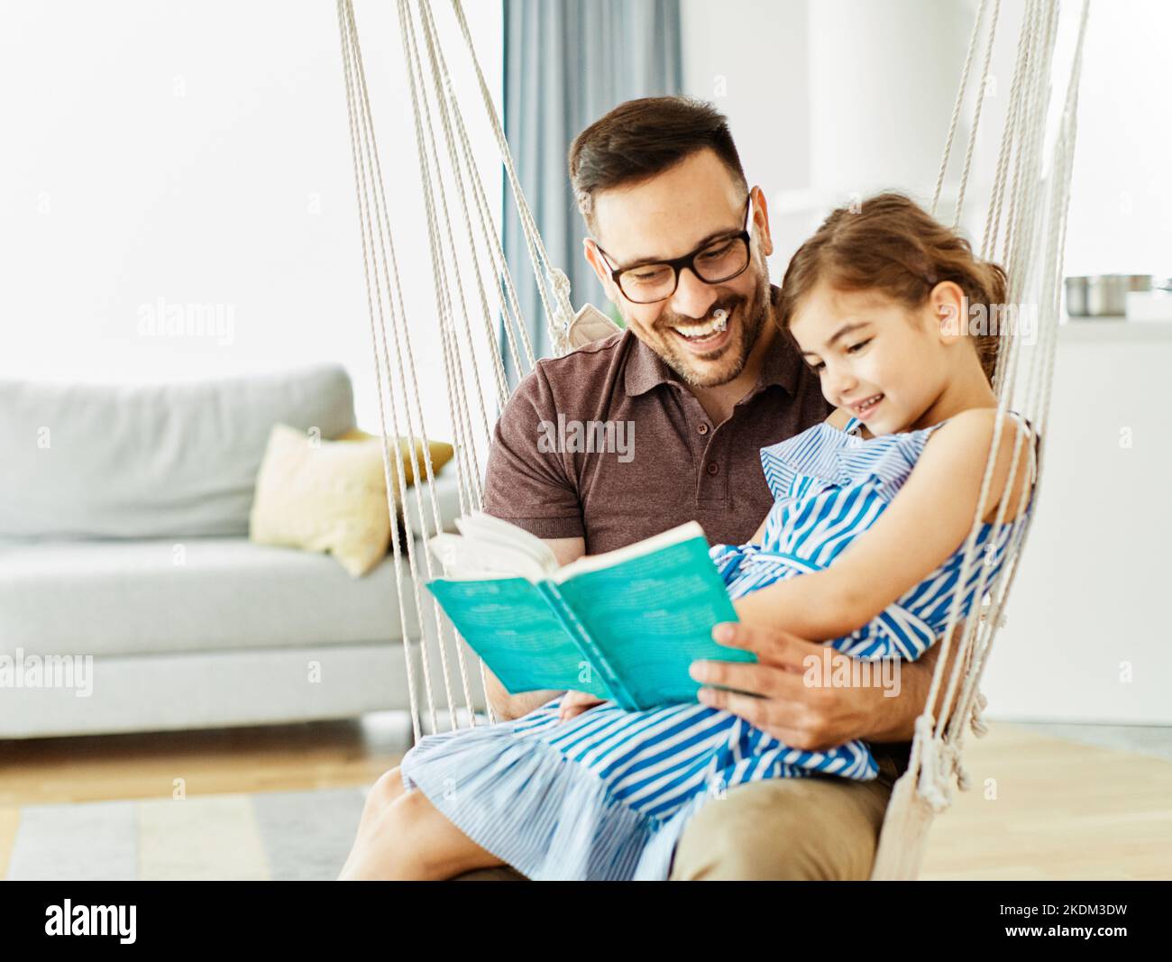 child daughter family happy reading book education literature father ...