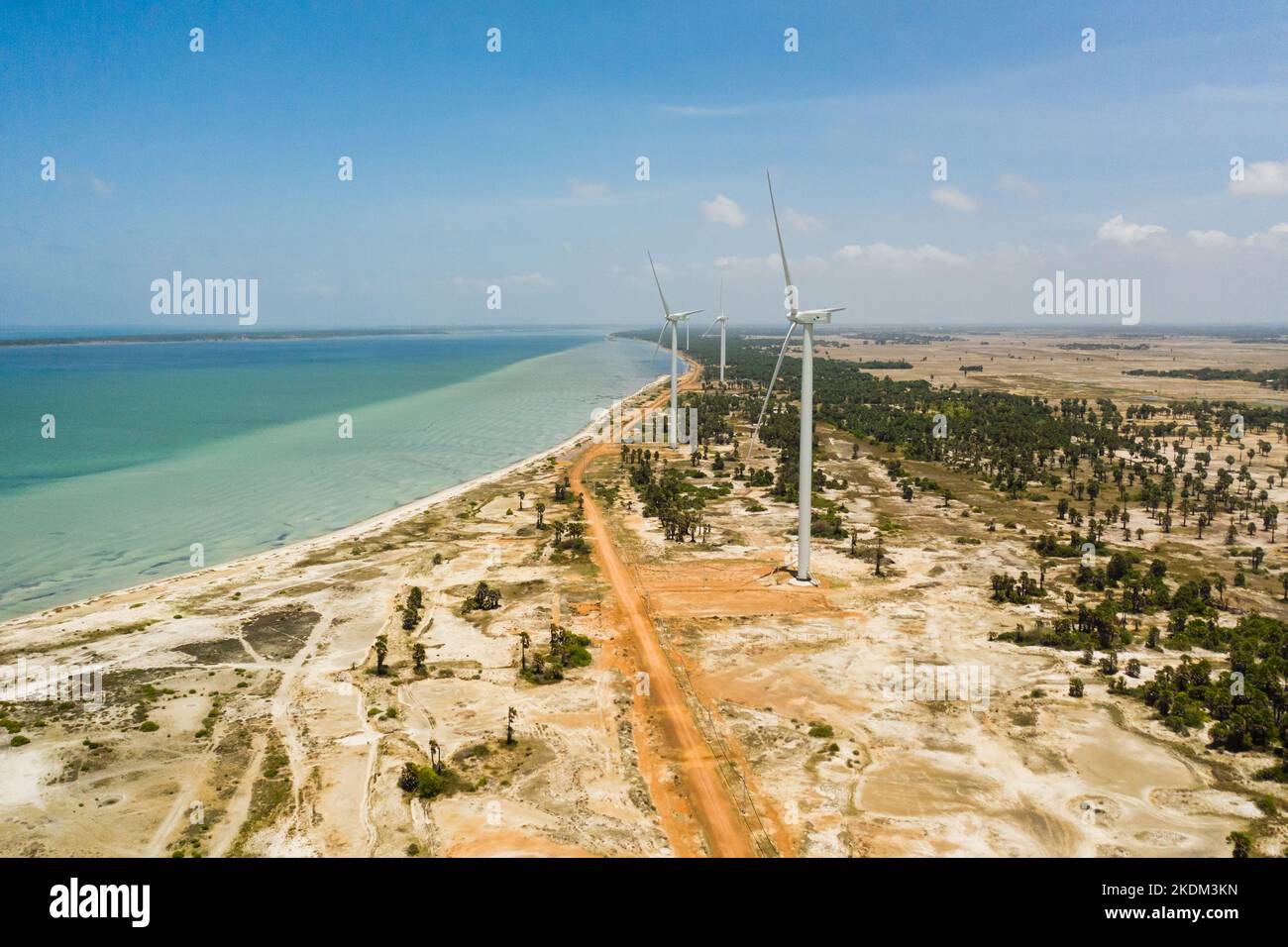 Wind turbines producing clean sustainable energy, clean energy future ...