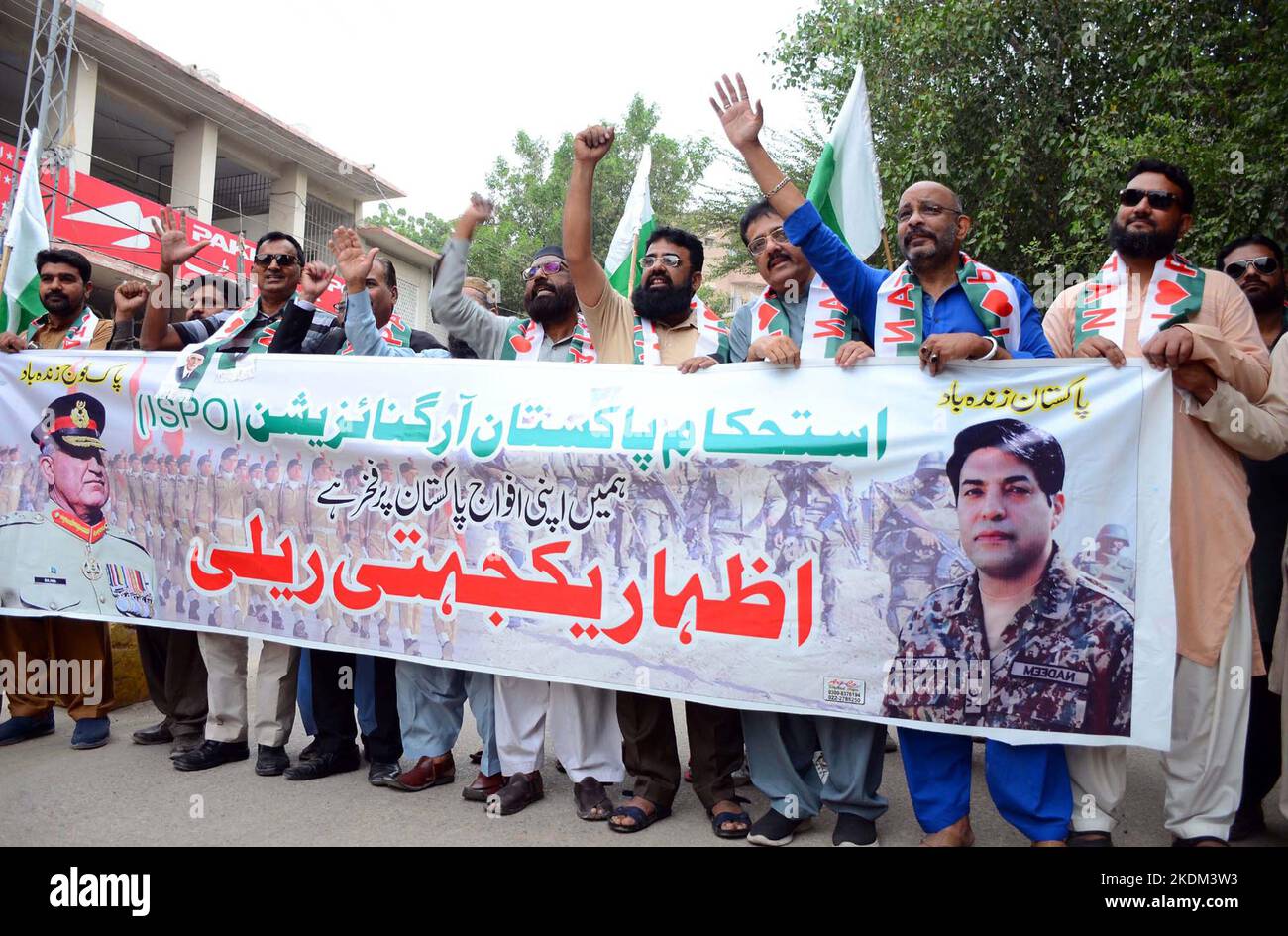 Hyderabad, Pakistan, November 07, 2022. Members of Istehkam-e-Pakistan ...