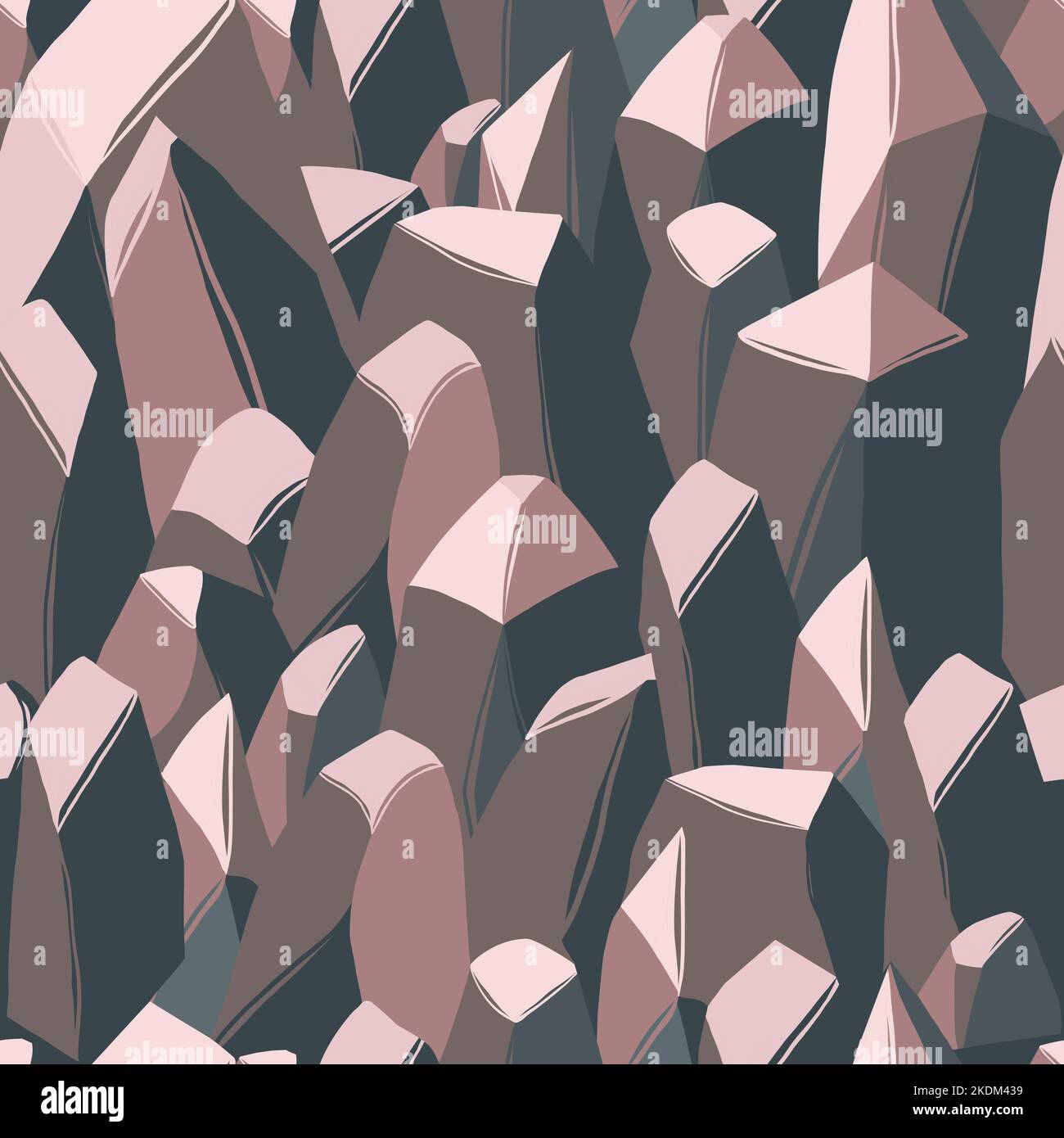 Stone mountains cliffs seamless pattern. Rocky landscape background ...