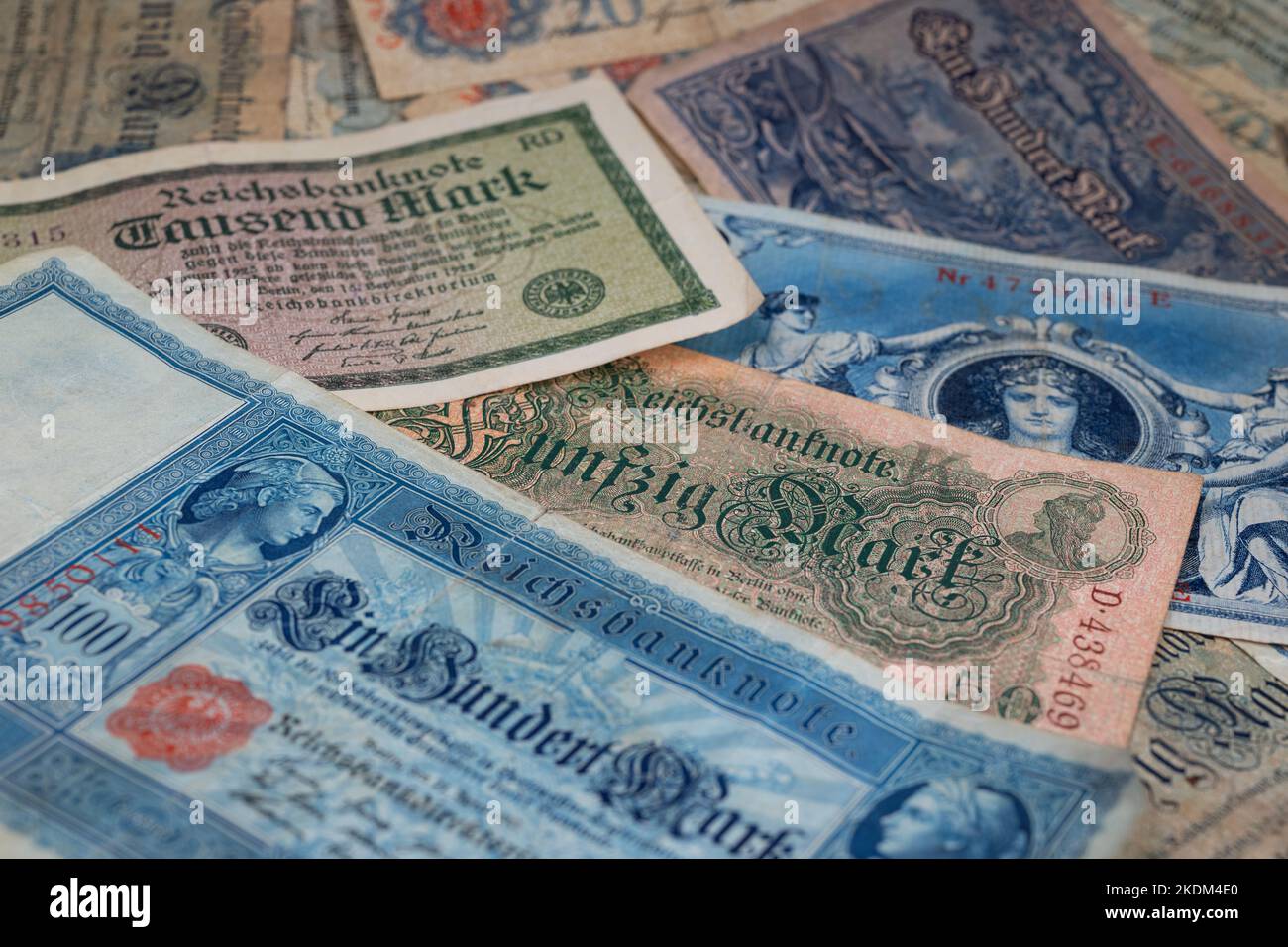 Many German Reich banknotes from 1914 Stock Photo - Alamy