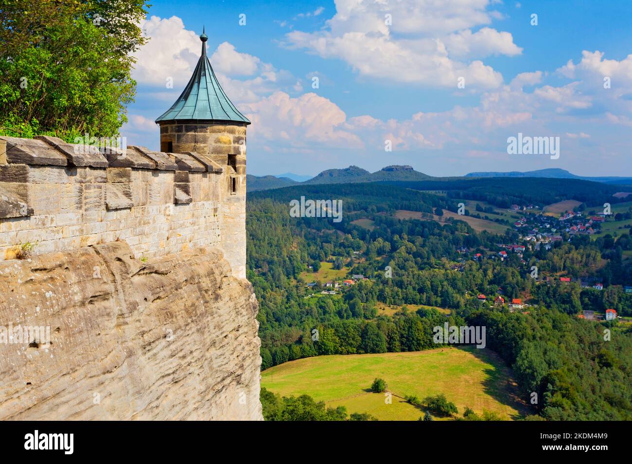 The Fortress Koenigstein, panoramic view, Saxony, Germany Stock Photo ...