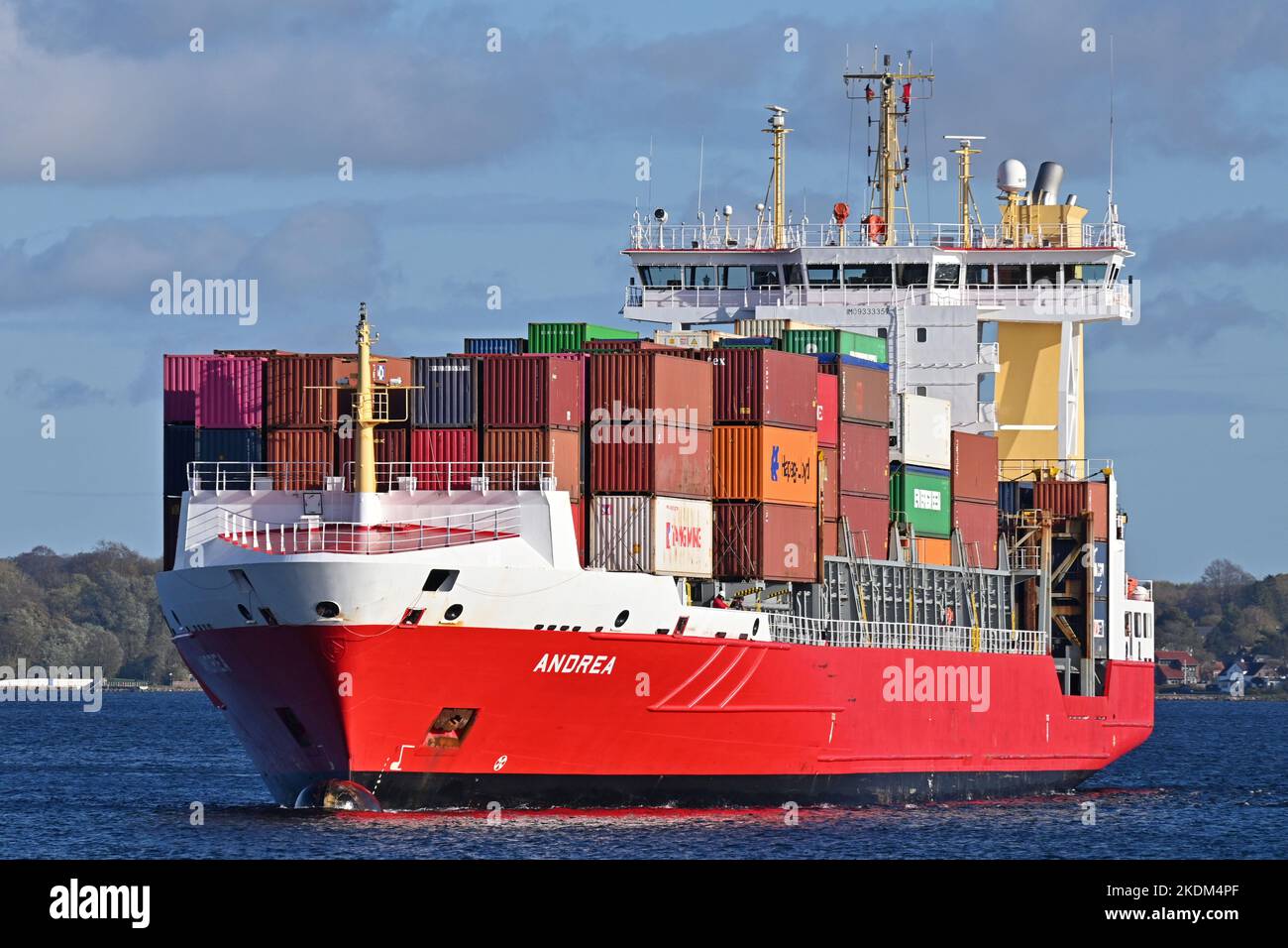 Containership ANDREA navigating the KIel Fjord Stock Photo - Alamy