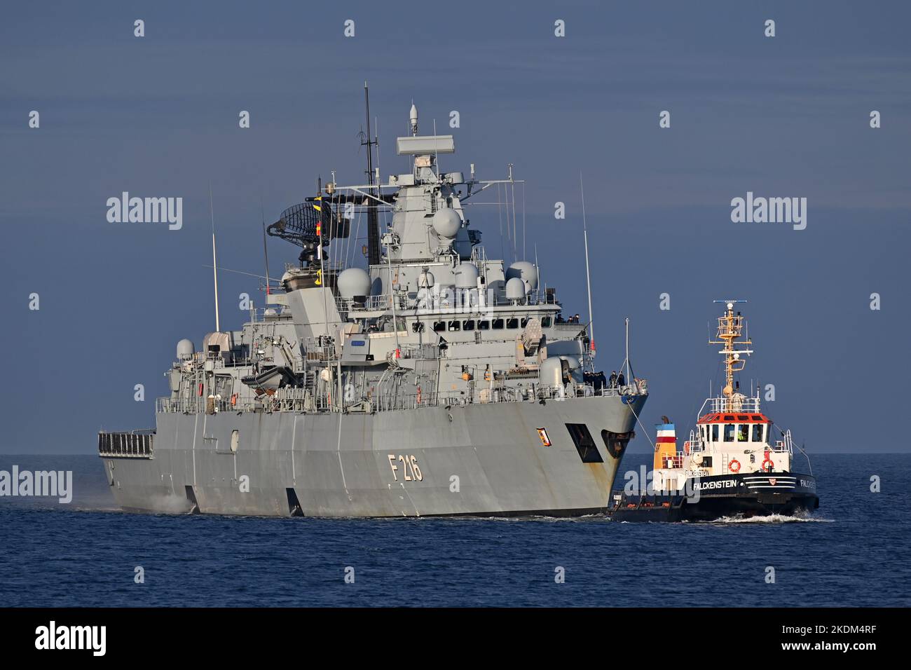 German Navy's frigate F216 Schleswig Holstein arrives at the KIel Naval ...