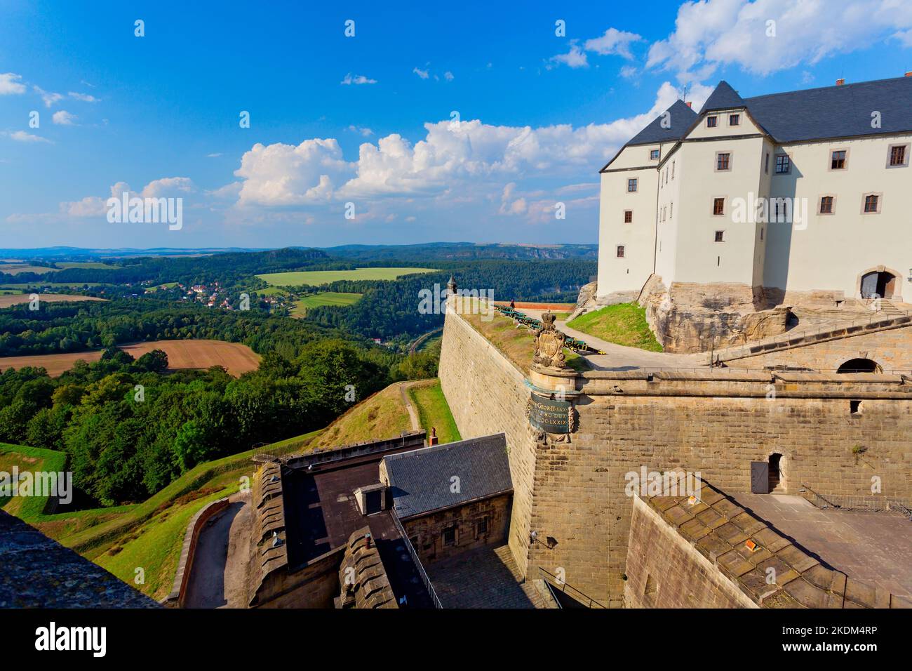 The Fortress Koenigstein, panoramic view, Saxony, Germany Stock Photo ...