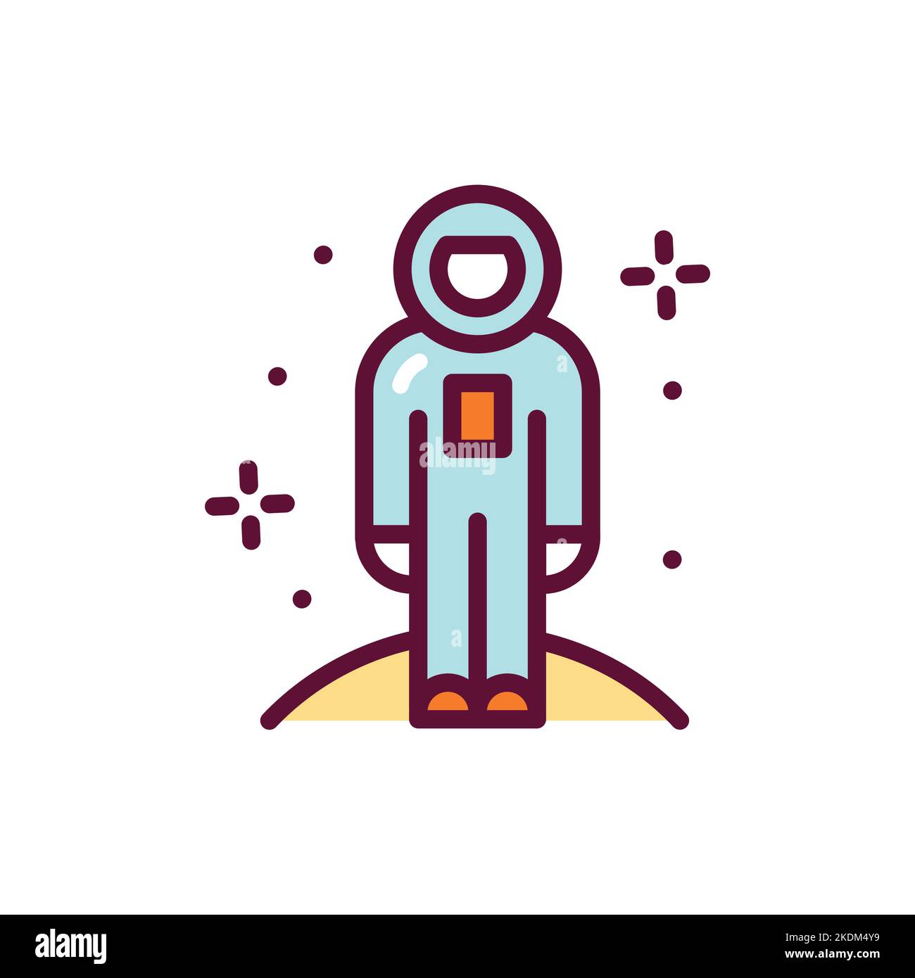 Astronaut color line icon. Pictogram for web page, mobile app, promo ...