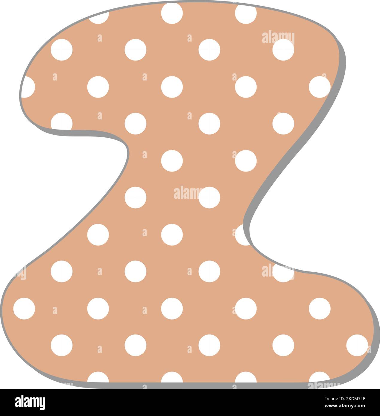 Polka dot letter.Pastel boho polka dots font. Hand drawn letter design ...