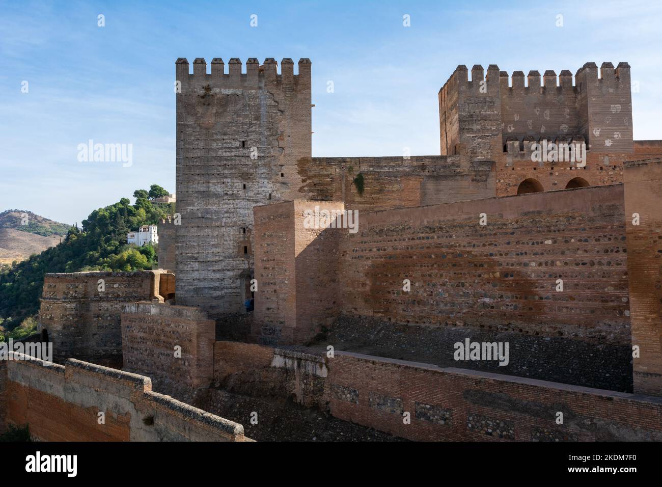 Fortification and towers of the ancient Alhambra in Grenada, Spain ...
