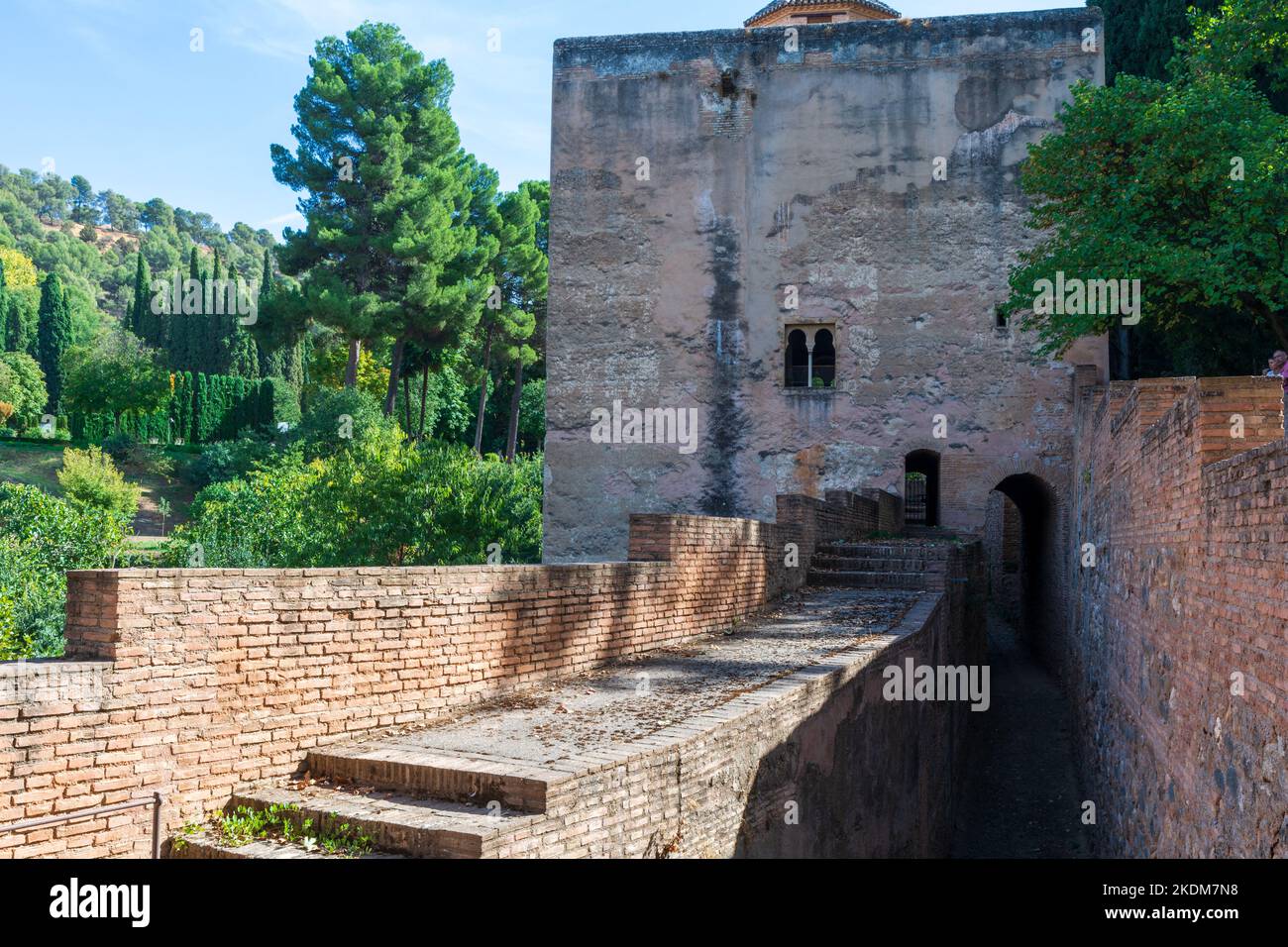 Fortification and towers of the ancient Alhambra in Grenada, Spain ...