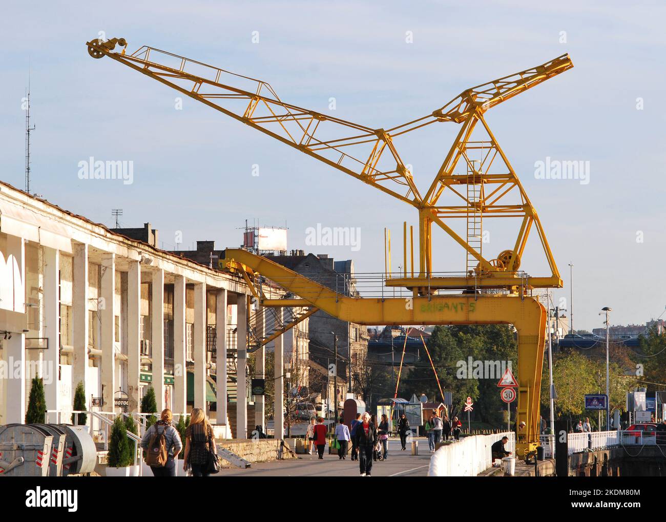Belgrade walking place down to the Kalemegdan park. Older look of the ...