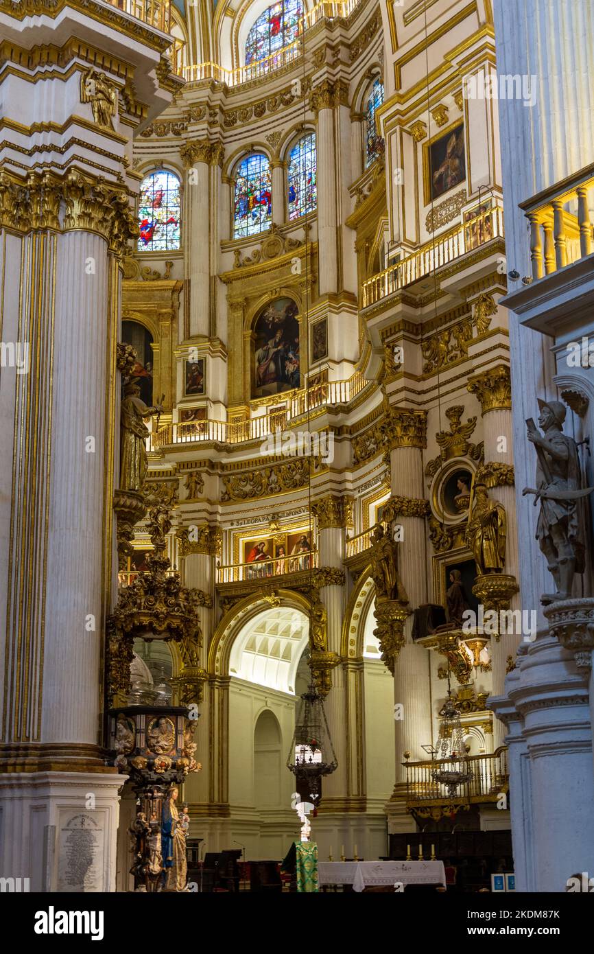 magnificent decoration in an old Spanish church Stock Photo - Alamy