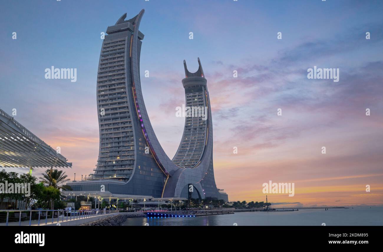 Lusail, Qatar- May 15,2022: The new developing city Lusail with many ...