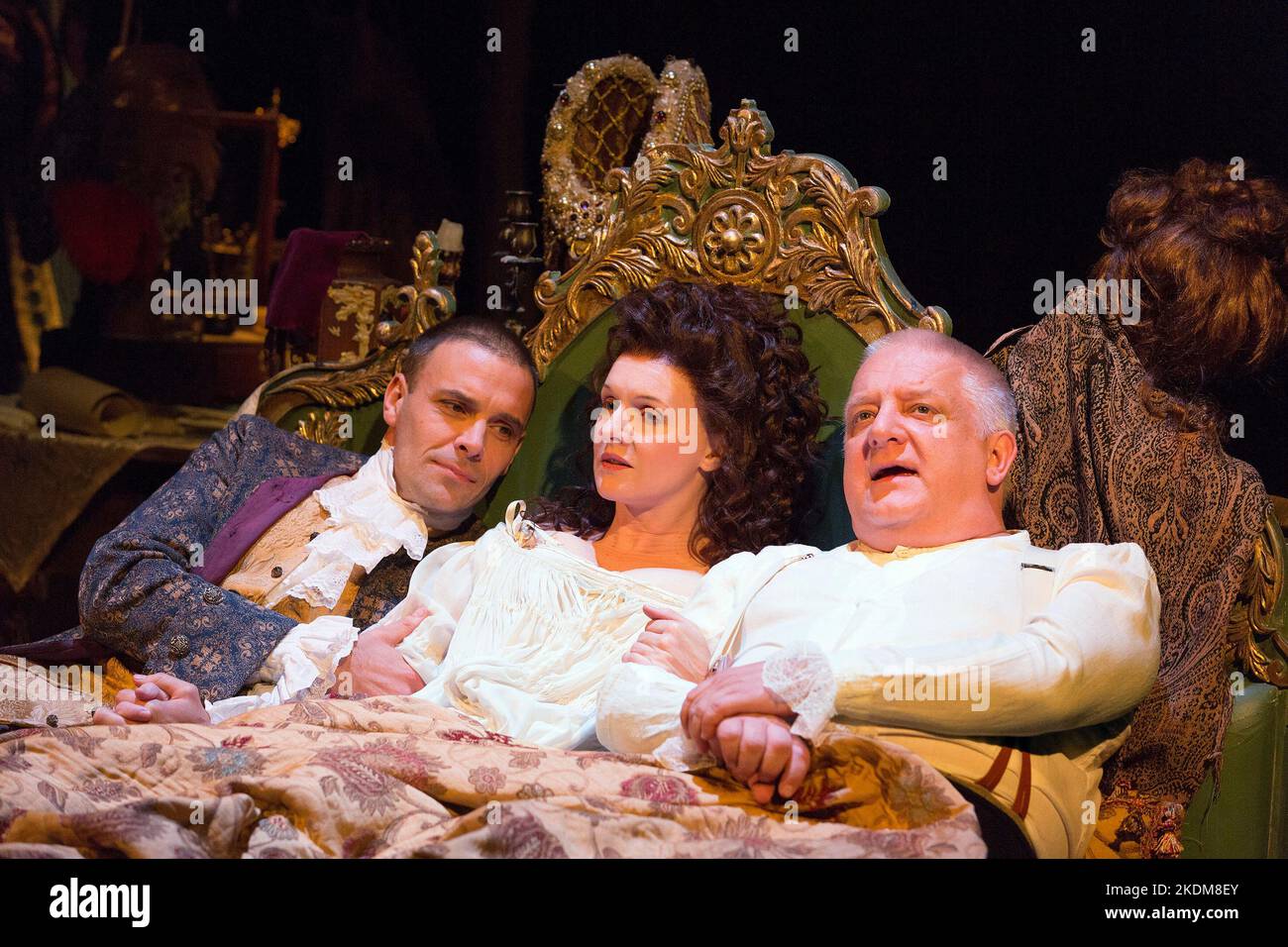 l-r: Joseph Millson (David Garrick), Dervla Kirwan (Peg), Simon Russell ...