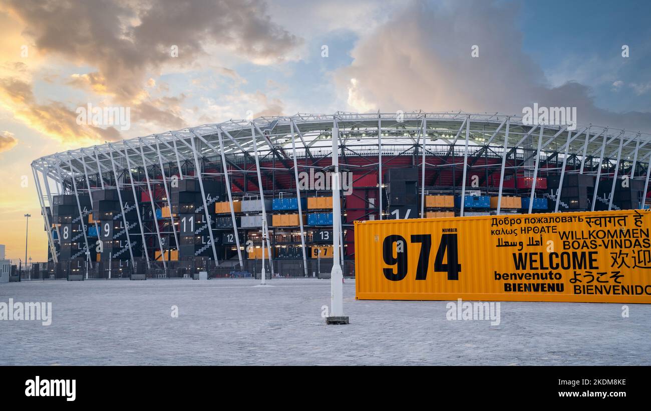 Doha,Qatar- September 09,2022 :974 container Stadium in Qatar Stock ...
