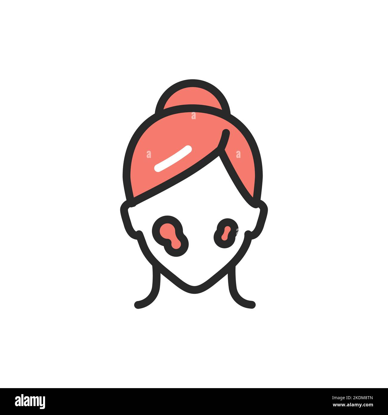 Rosacea disease color line icon. Isolated vector element Stock Vector ...
