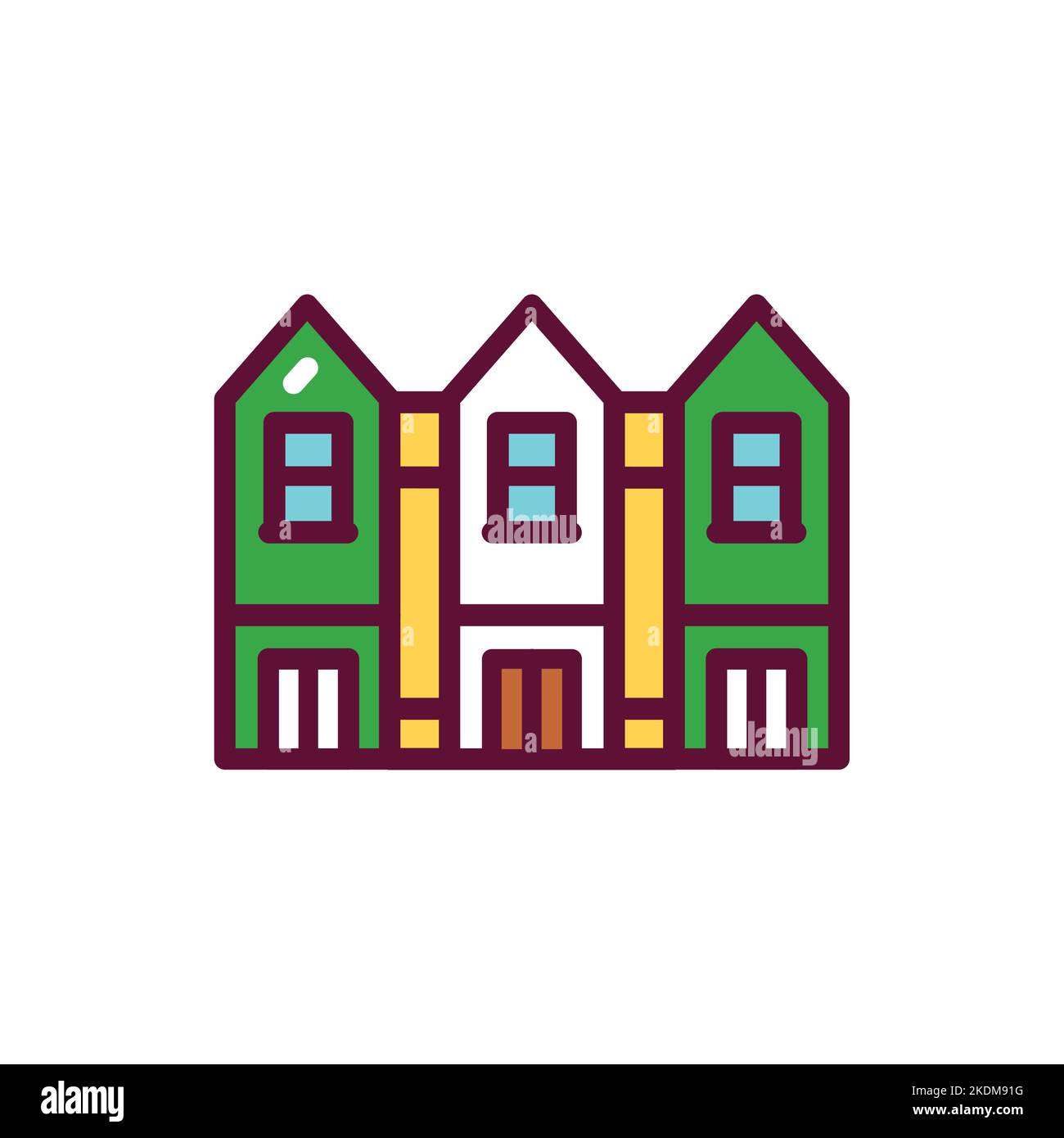 Townhouse color line icon. Isolated vector element Stock Vector Image ...