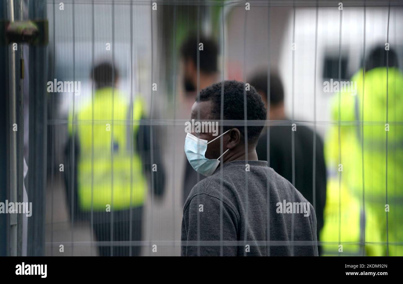 A man thought to be a migrant at the Manston immigration short-term ...