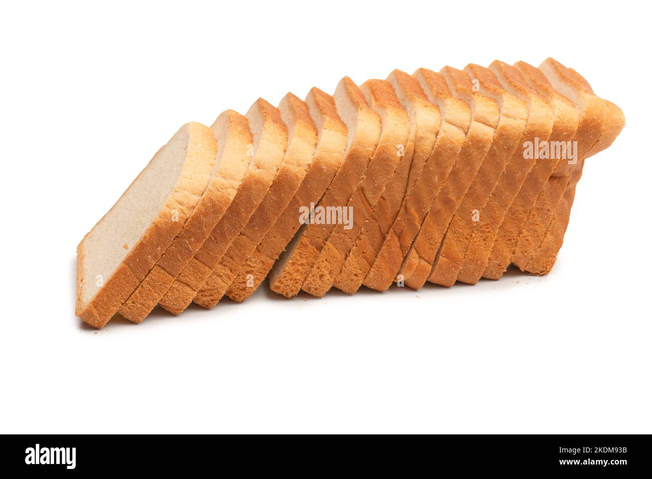 Delicious bread slices isolated on a white background, top view Stock ...