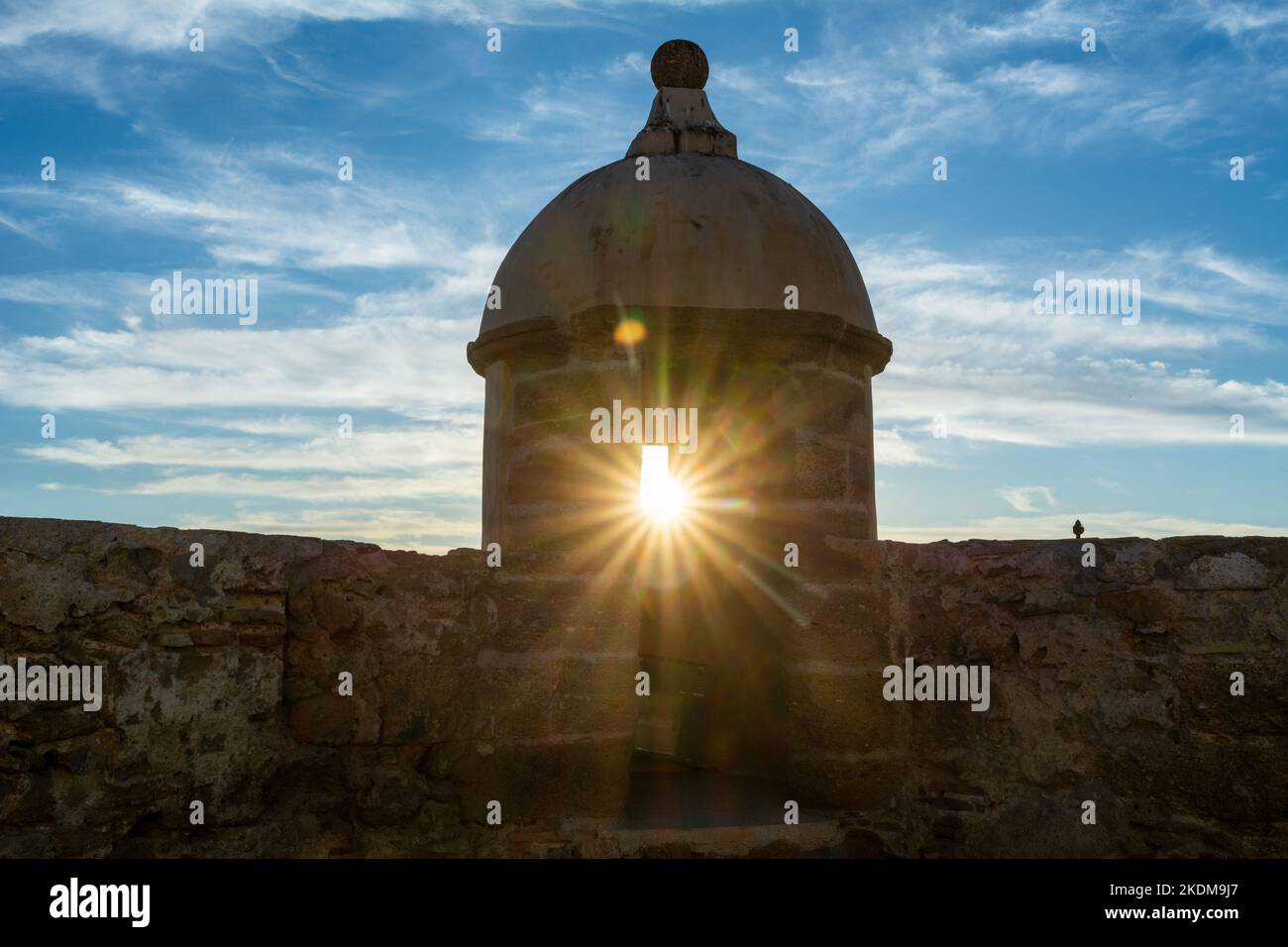 Watchtower of an ancient fortress on a coastal shore Stock Photo - Alamy