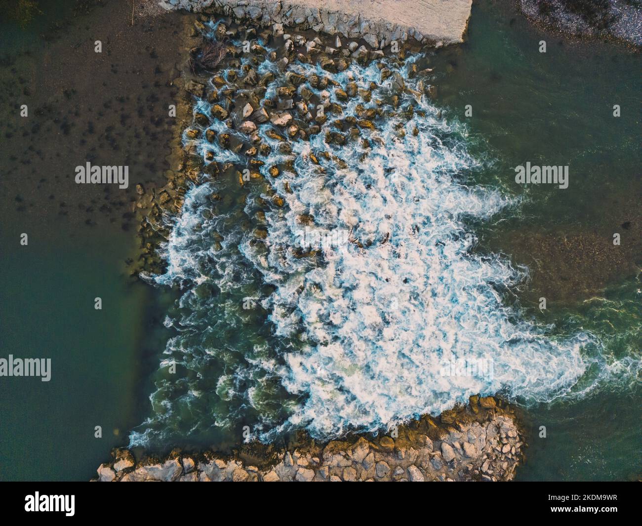 Beautiful Little Waterfall on the Drome River formed from great stones ...