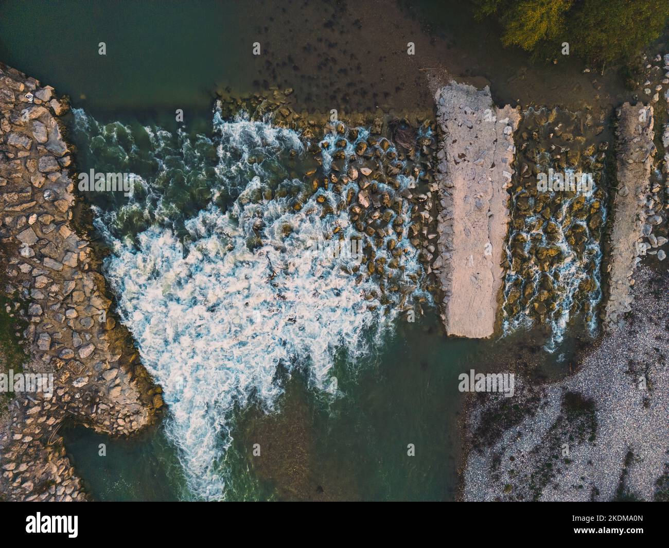 Beautiful Little Waterfall on the Drome River formed from great stones ...