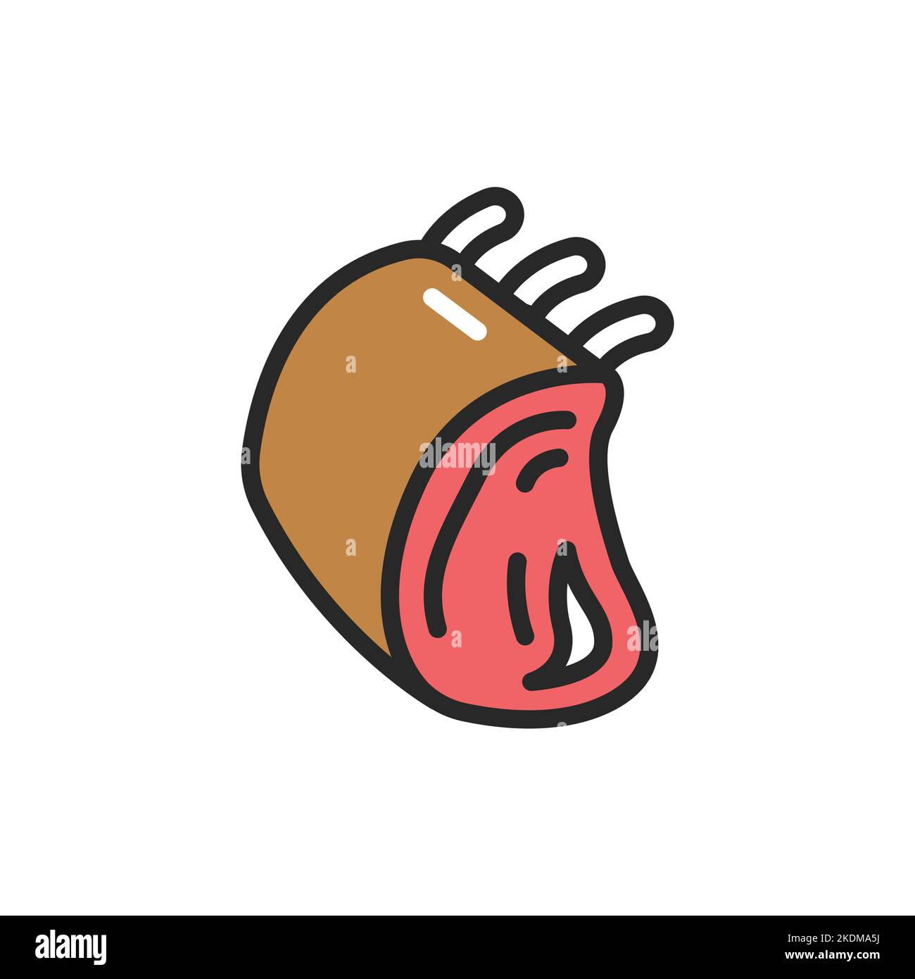 Lamb meat color line icon. Pictogram for web page, mobile app, promo ...