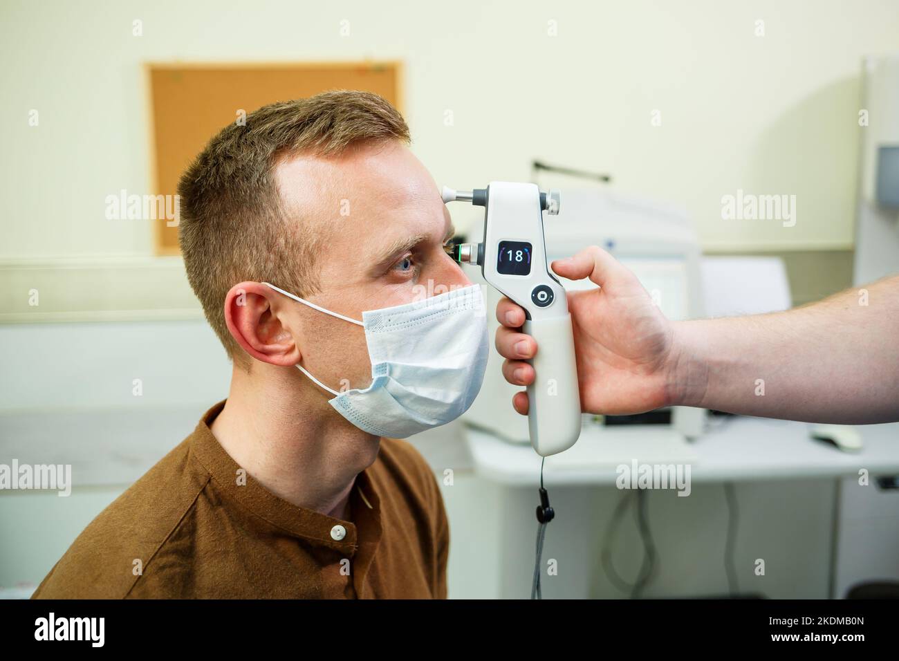 A patient in an ophthalmic hospital. Eye diagnostics in a modern ...