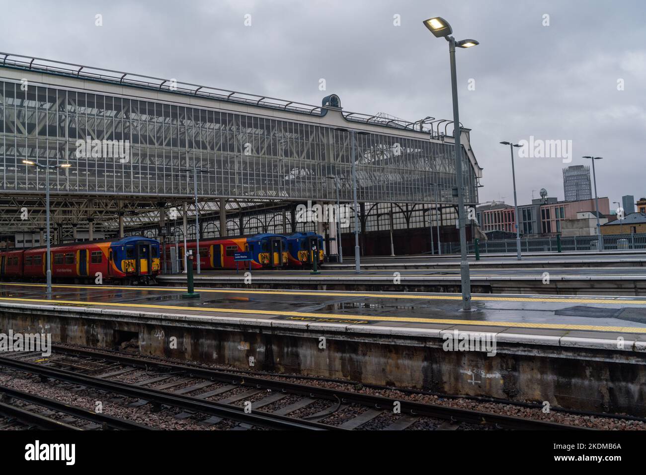 7 November 2022: London Waterloo Station with South West trains, London ...