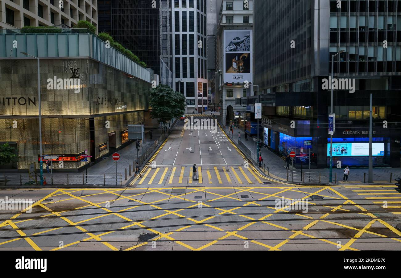 Roads in Central, which are usually busy during the day, becomes empty ...