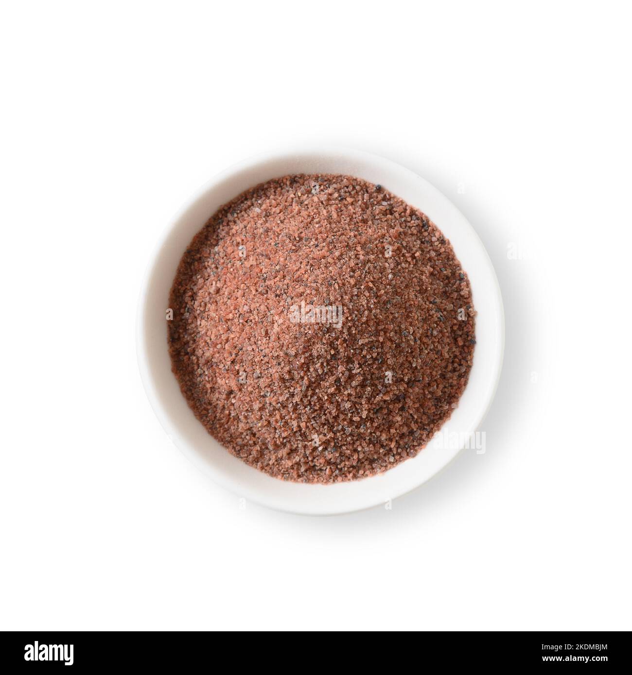 Indian Black salt, Kala namak in white bowl isolated on white ...