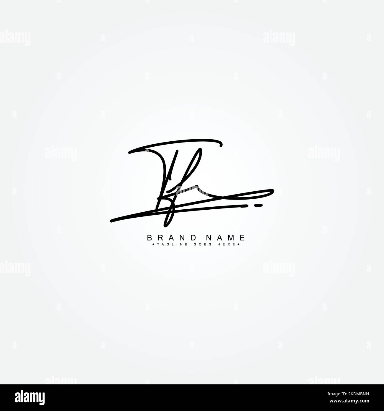 Handwritten Signature logo for Initial Letter TF - Vector Logo Template ...