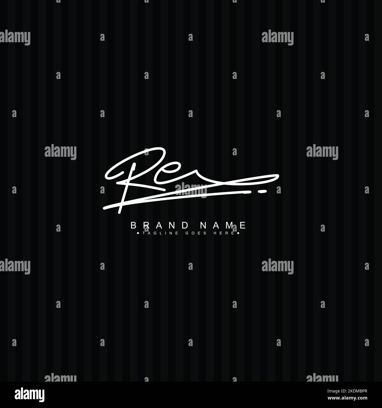 RE Signature Logo - Handwritten Vector Logo Template for RE Alphabet ...