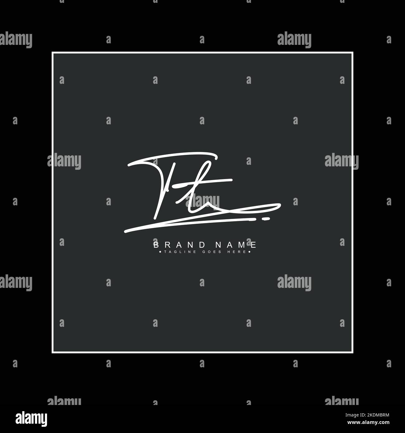 Handwritten Signature logo for Initial Letter TT - Vector Logo Template ...