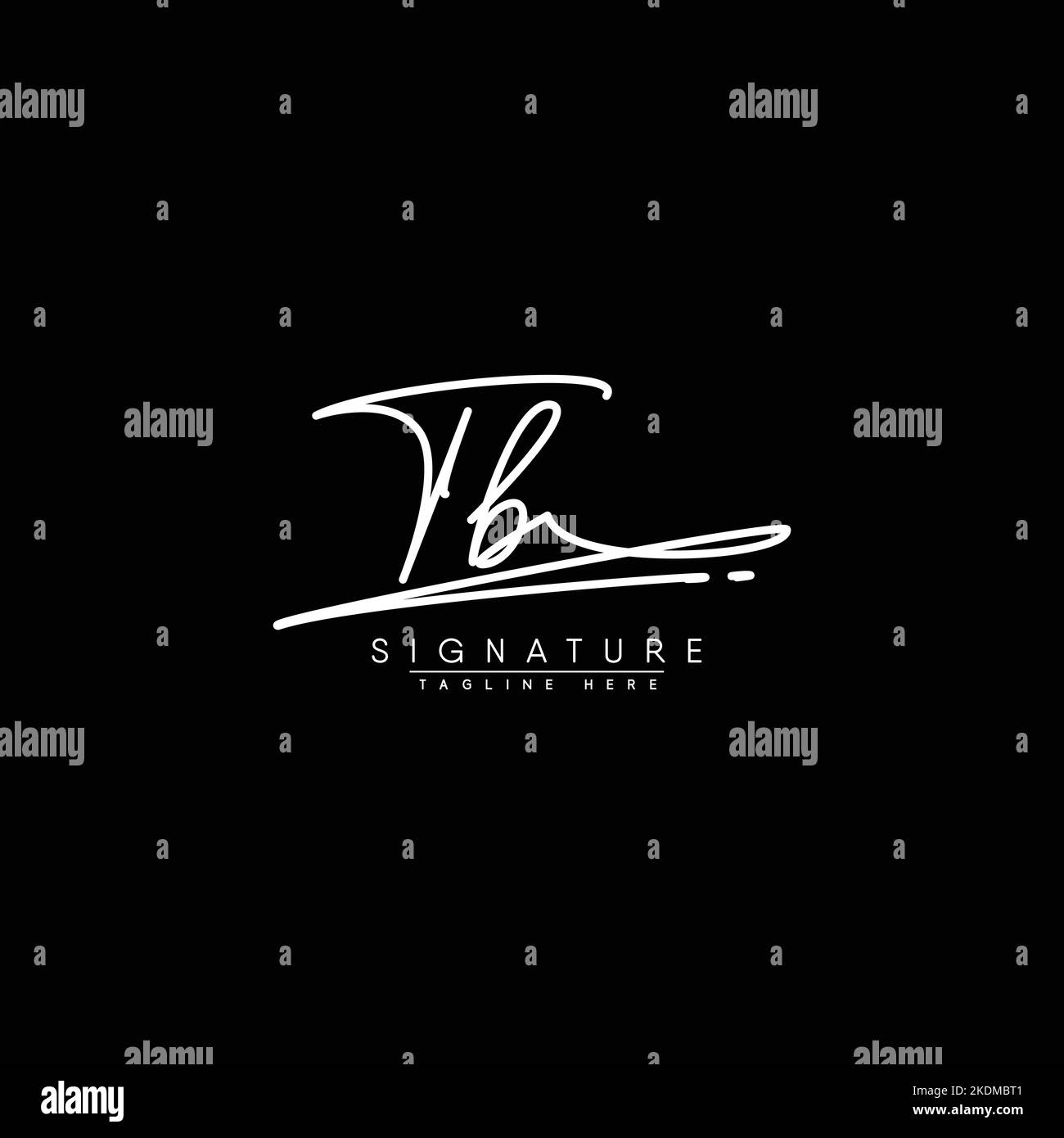 Handwritten Signature logo for Initial Letter TB - Vector Logo Template ...