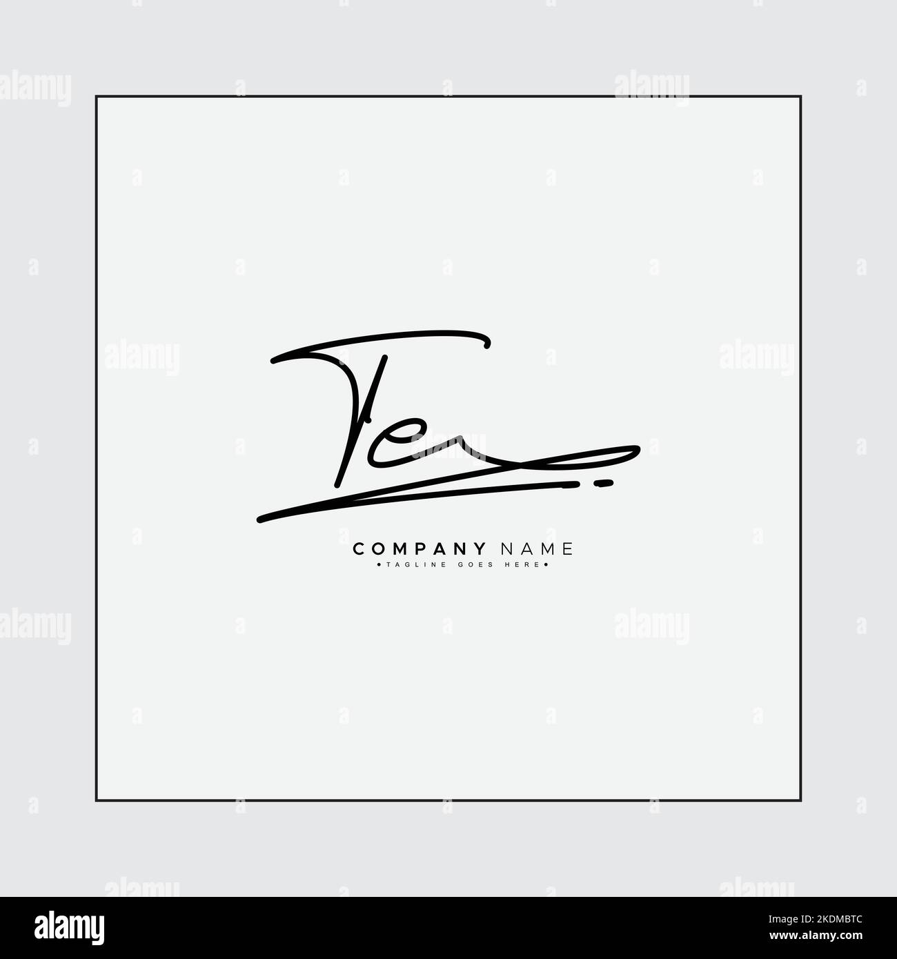 TE Initial Logo in Signature Style for Photography and Fashion Business ...