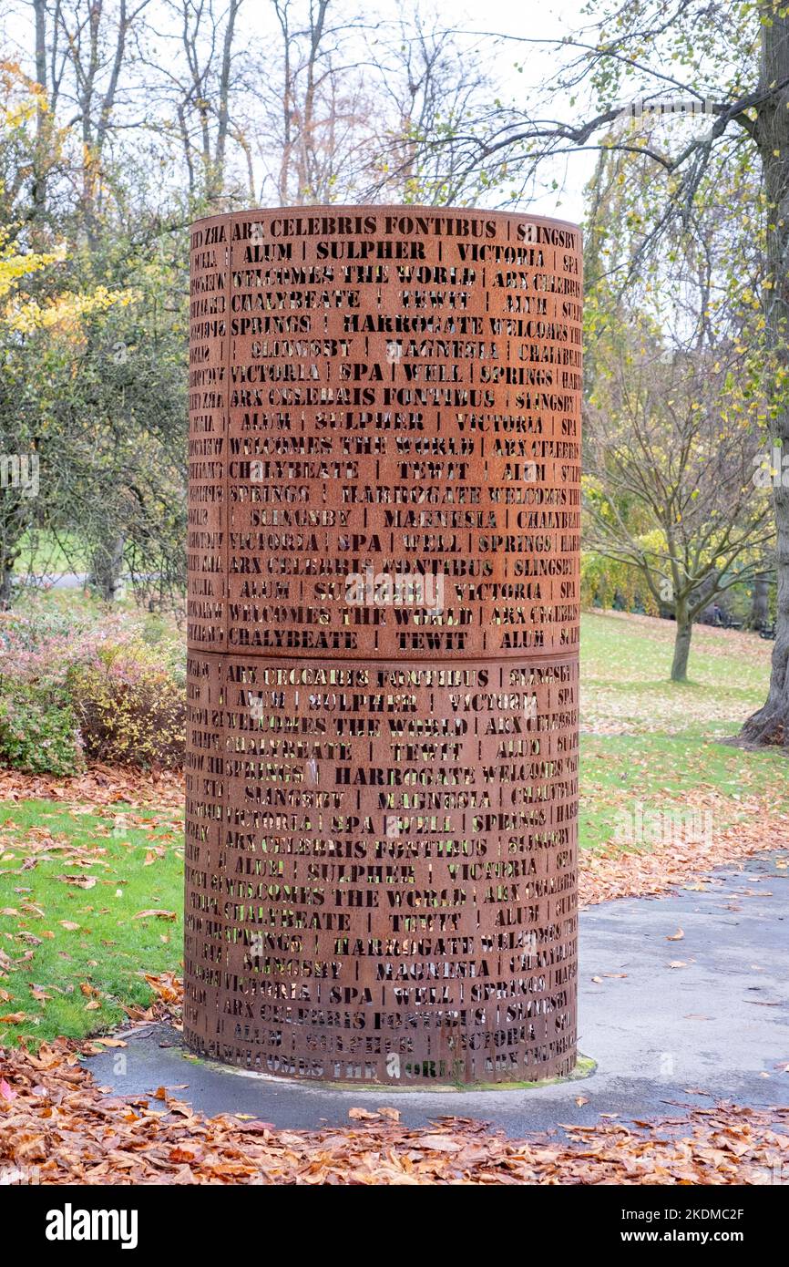 Iron Cylinder Sculpture at Harrogate Valley Gardens, North Yorkshire ...
