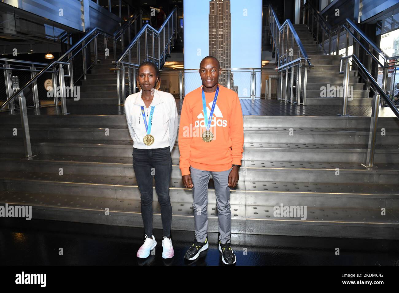 New York, NY, on November 7, 2022. Sharon Lokedi and Evans Chebet ...