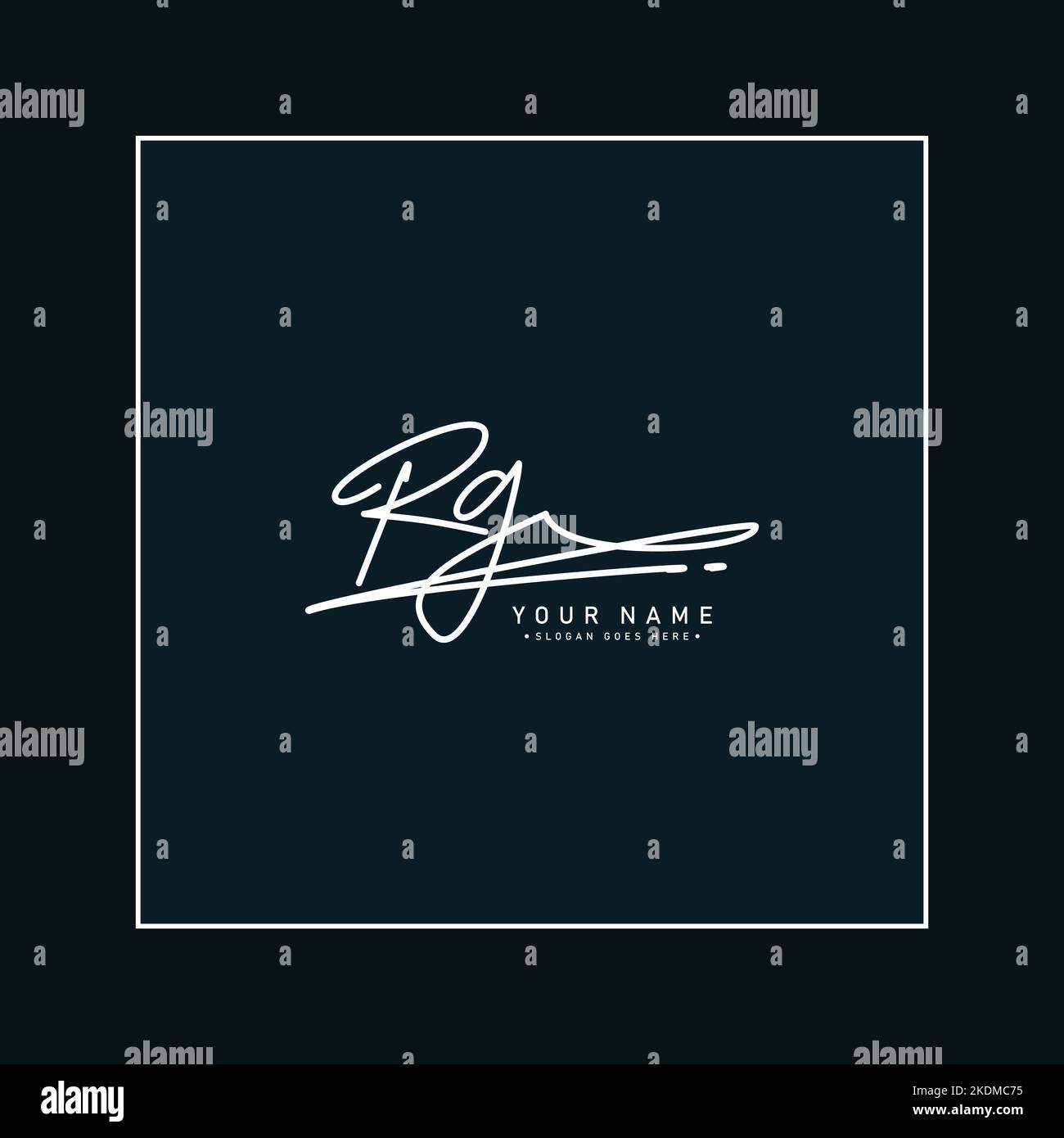 Simple Signature Logo for Alphabet RG - Handwritten Signature for ...
