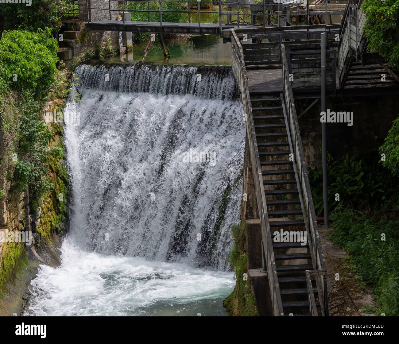 footbridge over a river Stock Photo - Alamy