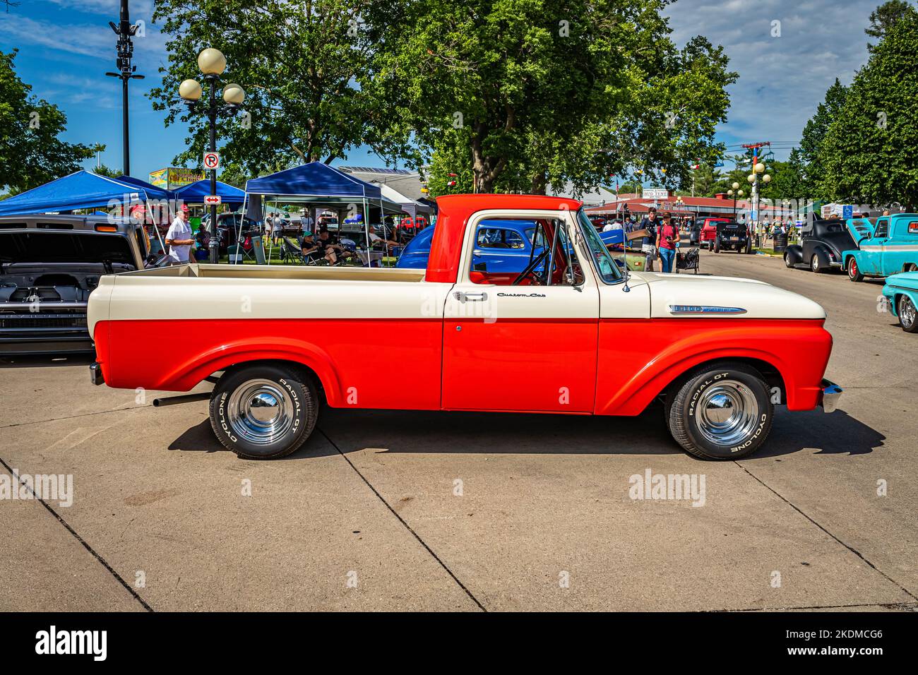 Des Moines, IA - July 01, 2022: High perspective side view of a 1961 ...
