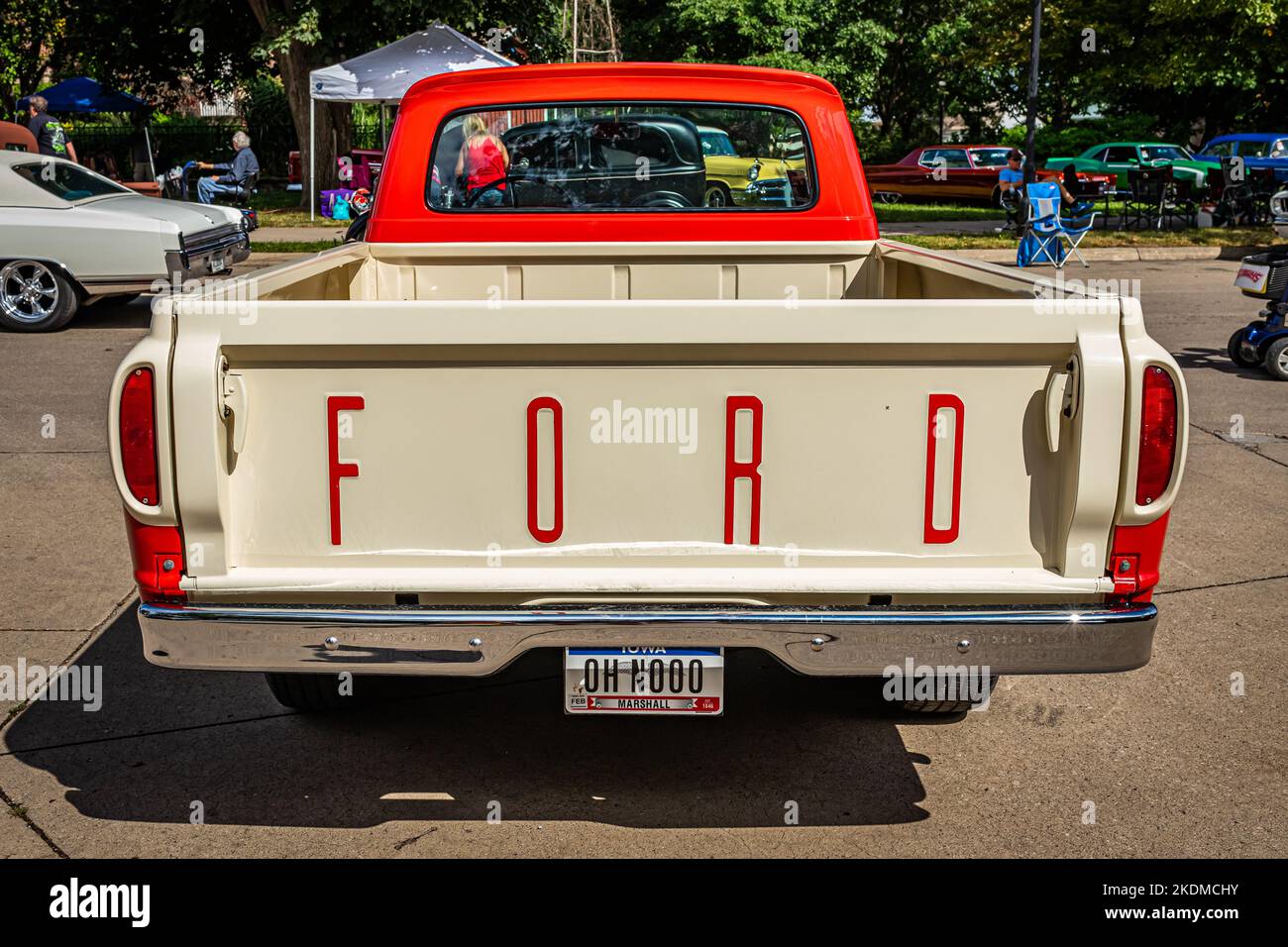 Des Moines, IA - July 01, 2022: High perspective rear view of a 1961 ...