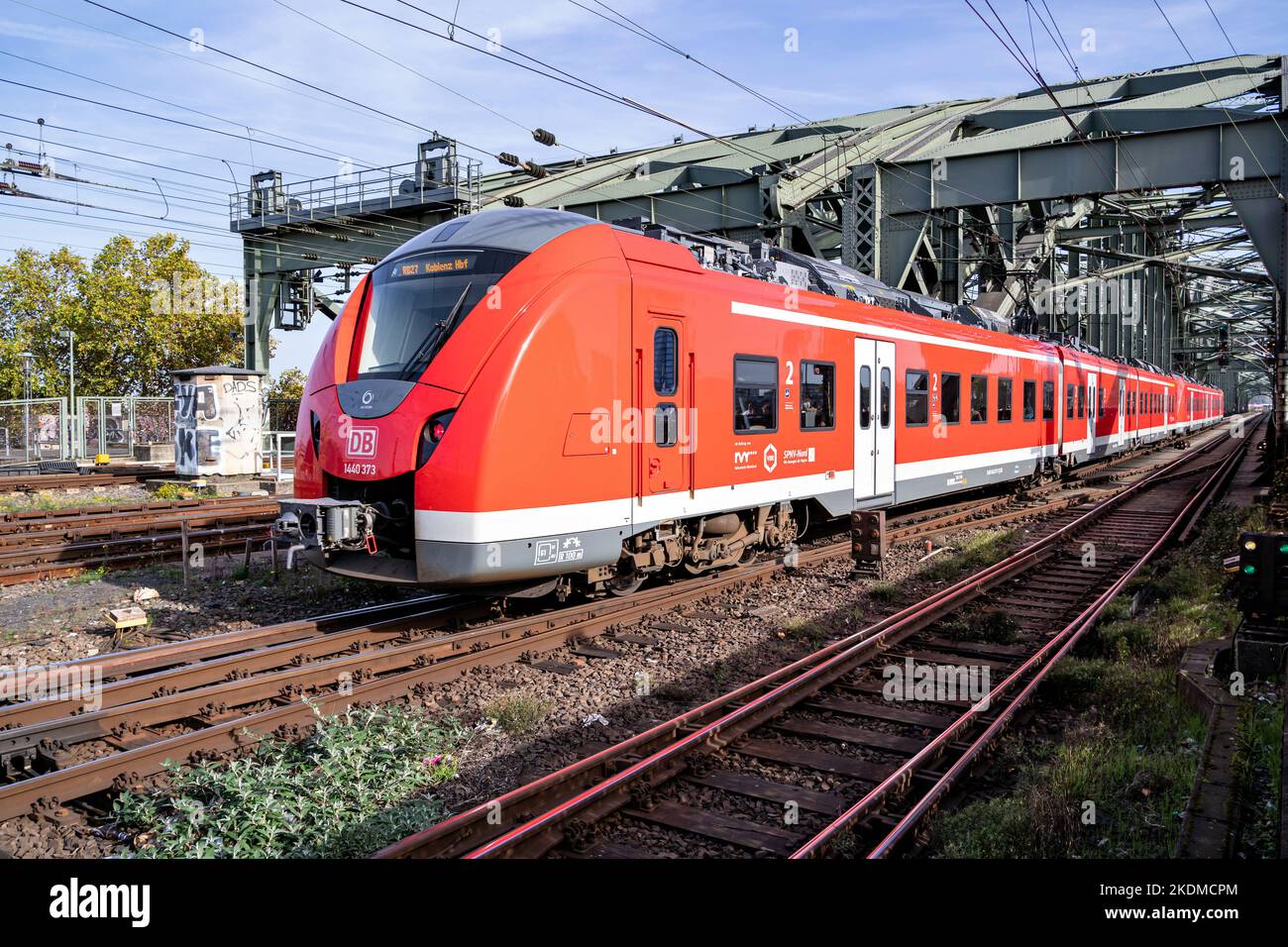 DB Regio Alstom Coradia Continental train on the Hohenzollern Bridge ...