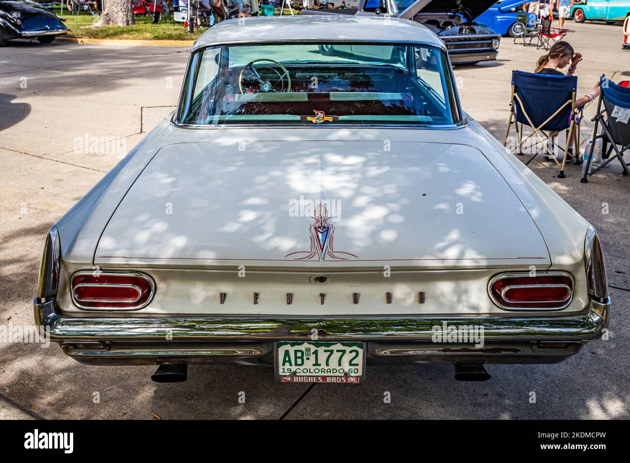 Des Moines, IA - July 01, 2022: High perspective rear view of a 1961 ...