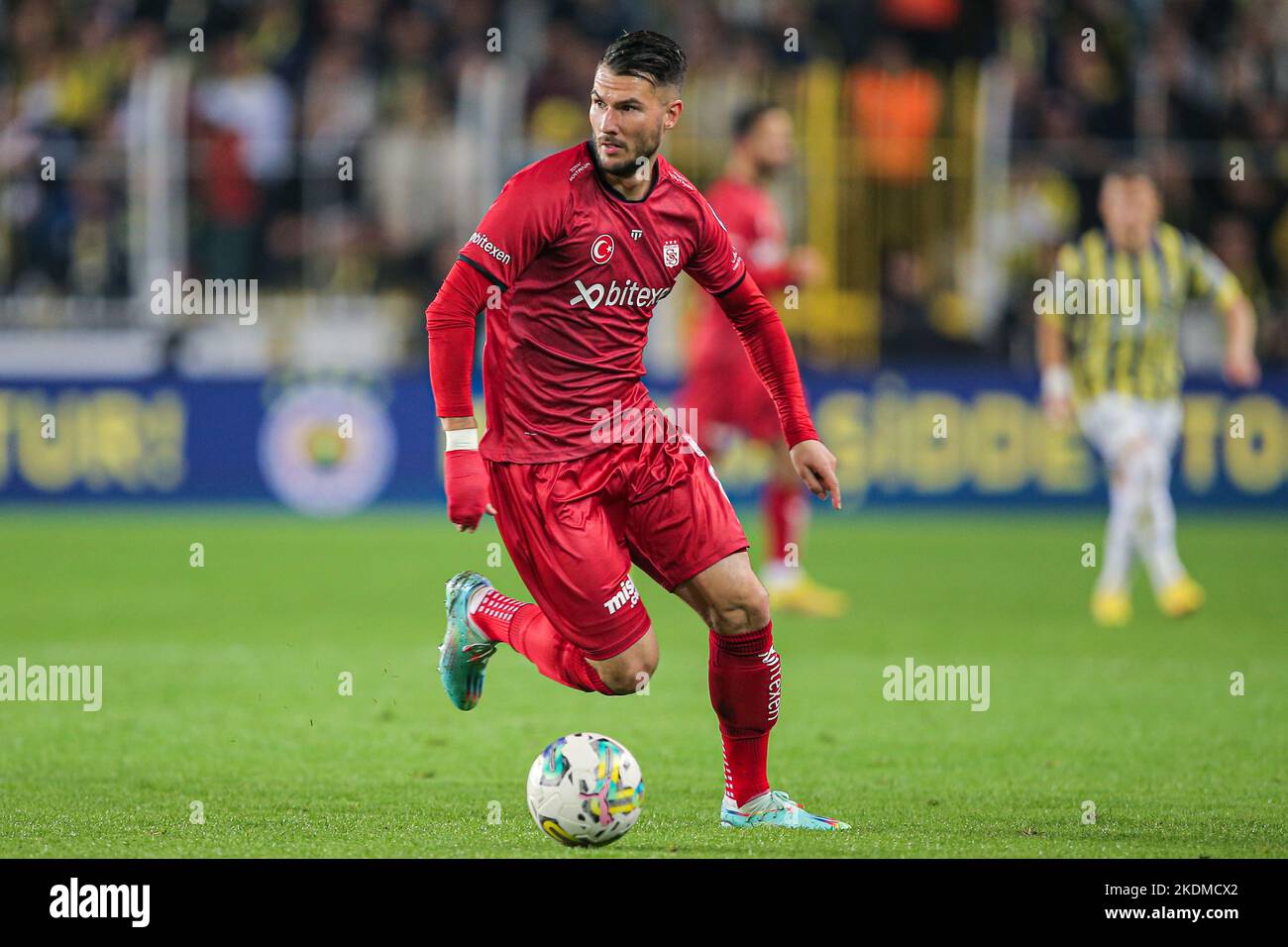 ISTANBUL, TURKEY - NOVEMBER 7: Robin Yalcin of Sivasspor during the Turkish Super Lig match ...