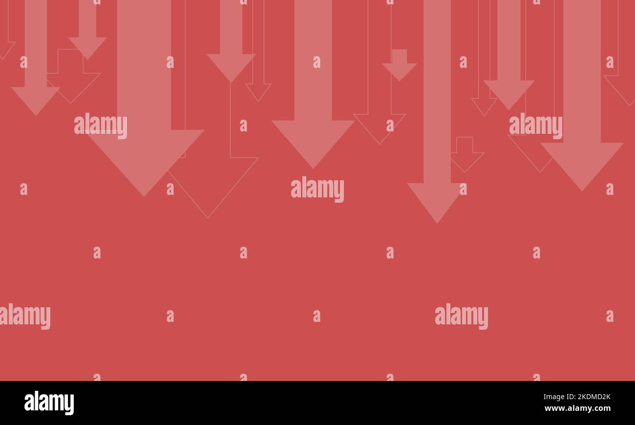 Down arrow banner, web page, welcome page. Concept of falling prices ...