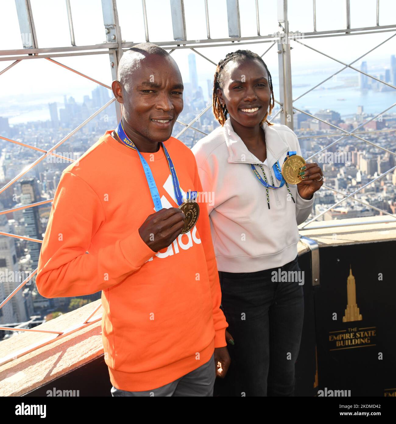 New York, NY, on November 7, 2022. Evans Chebet and Sharon Lokedi ...